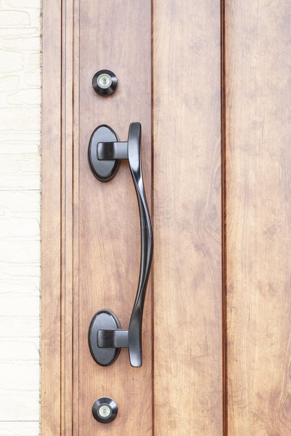 BLack metal door handle stock photo. Image of brass - 147905216