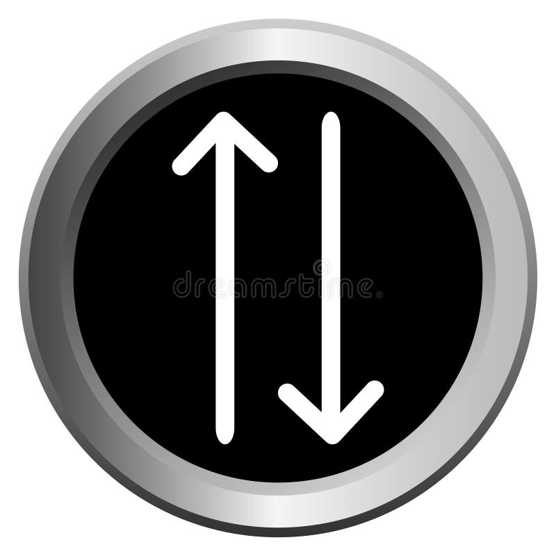 Black with Metal Edging Web Buttons with Two White Arrows in Different ...