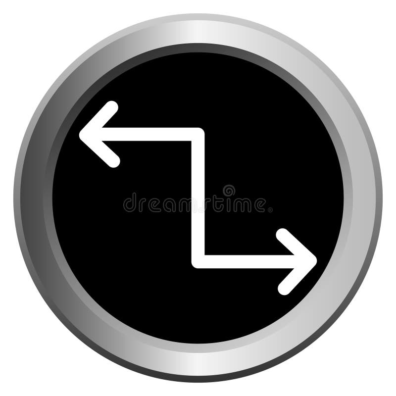 Black with Metal Edging Web Buttons with Two White Arrows in Different ...