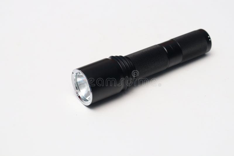Black Metal Flashlight, Led Light, Explosion Proof. Stock Photo - Image ...