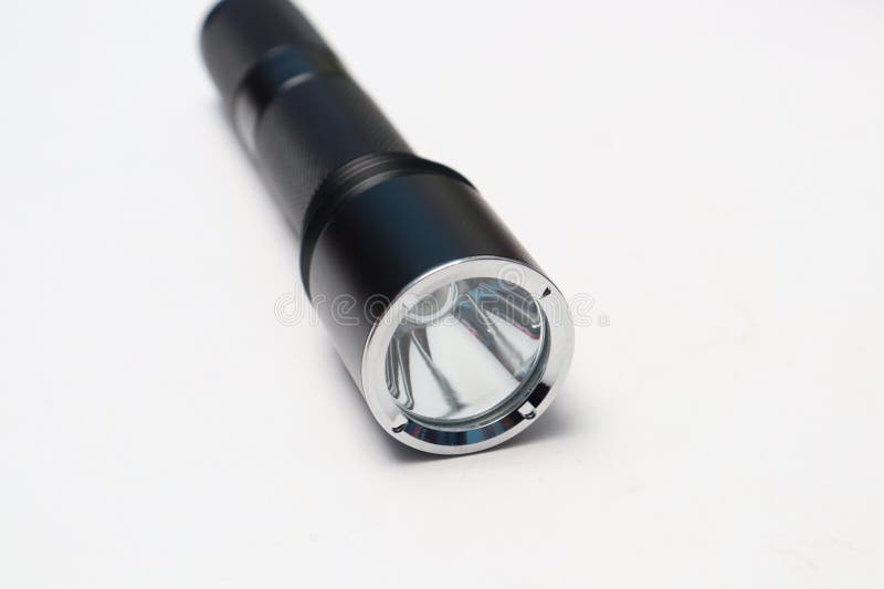 Black Metal Flashlight, Led Light, Explosion Proof. Stock Image - Image ...