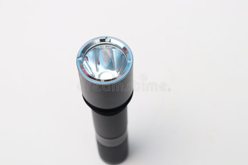 Black Metal Flashlight, Led Light, Explosion Proof. Stock Photo - Image ...