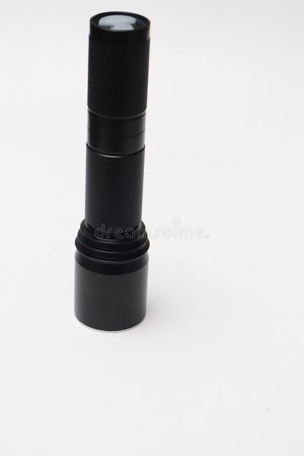 Black Metal Flashlight, Led Light, Explosion Proof. Stock Photo - Image ...