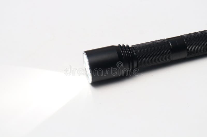 Black Metal Flashlight, Led Light, Explosion Proof. Stock Photo - Image ...