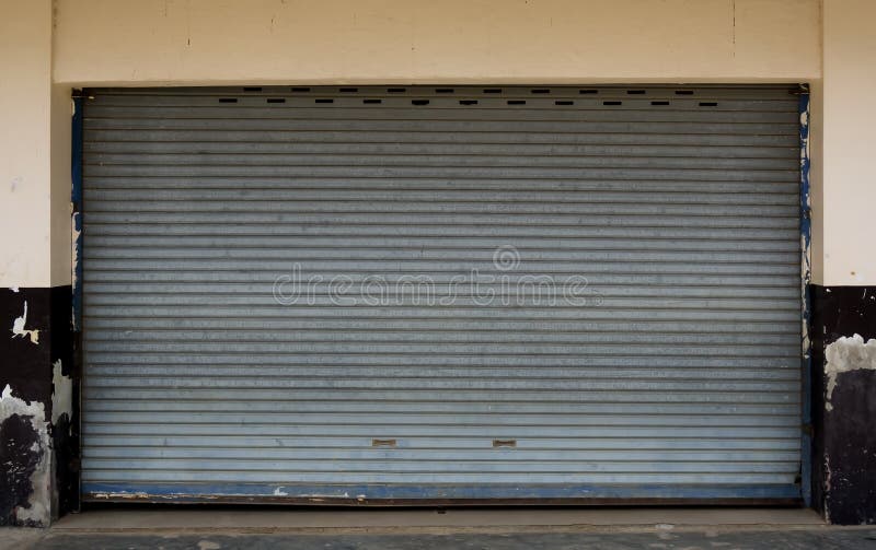 Black Metal Garage Door Roll Gate Texture. Stock Photo - Image of ...