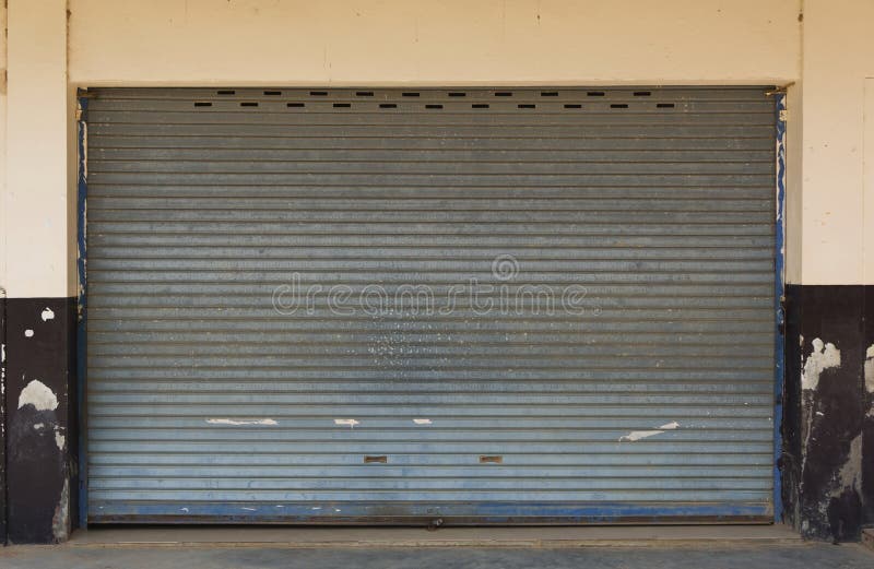 Black Metal Garage Door Roll Gate Texture. Stock Image - Image of rough ...