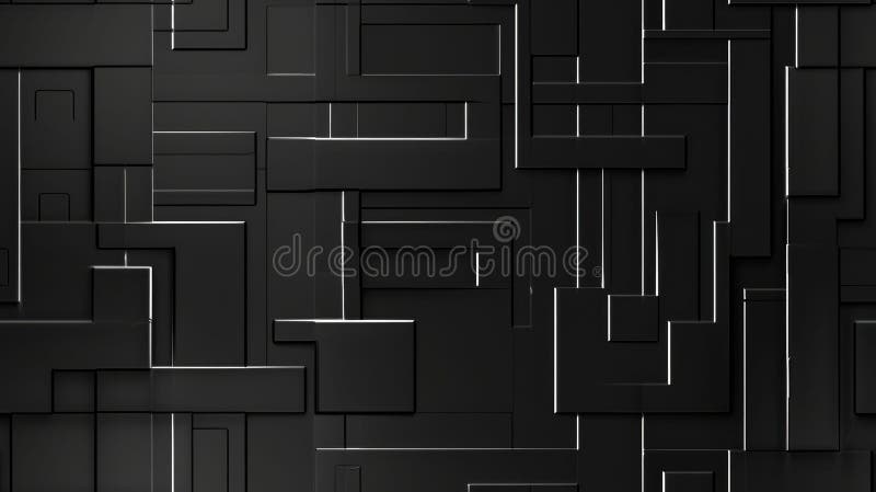 Black Metal Geometric Shapes Form an Interesting Pattern AIG535 Stock ...