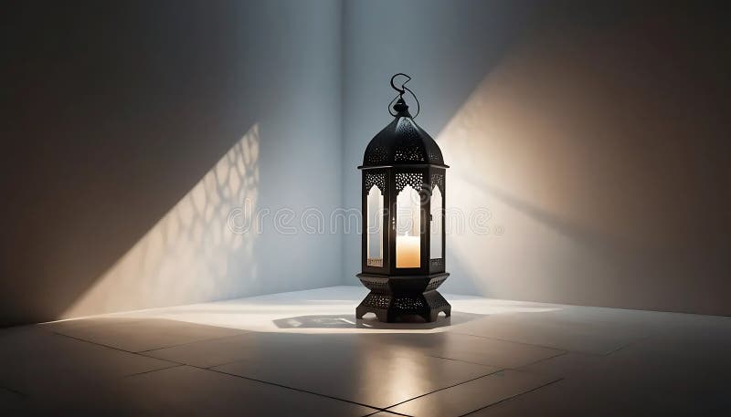 Intricate Metal Lantern Casts Warm Light Shadows Stock Photos - Free ...