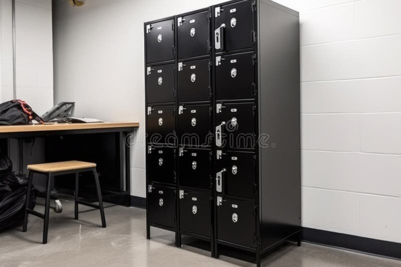 Black Metal Locker with Combination Lock and Key, for Secure Storage ...