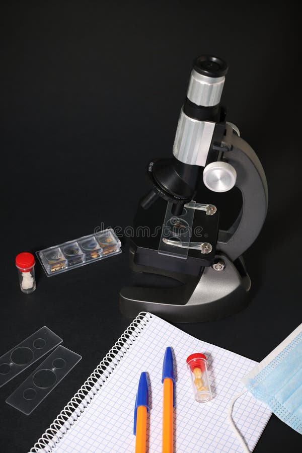 Metal Microscope Slide Trays Library in Wooden Box Stock Photo - Image ...