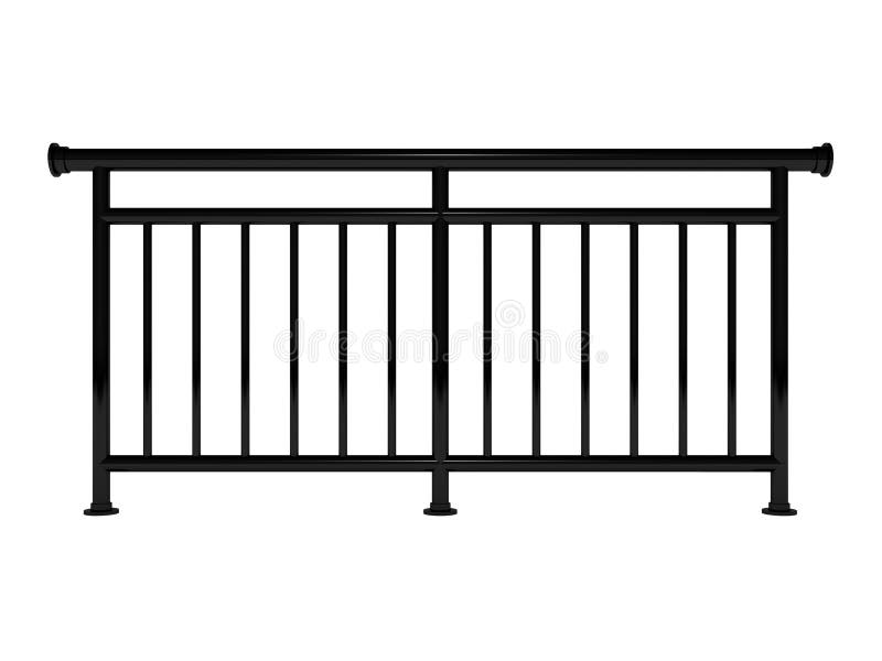 Black Metal Modern Railing Render 3d Model Stock Illustration ...