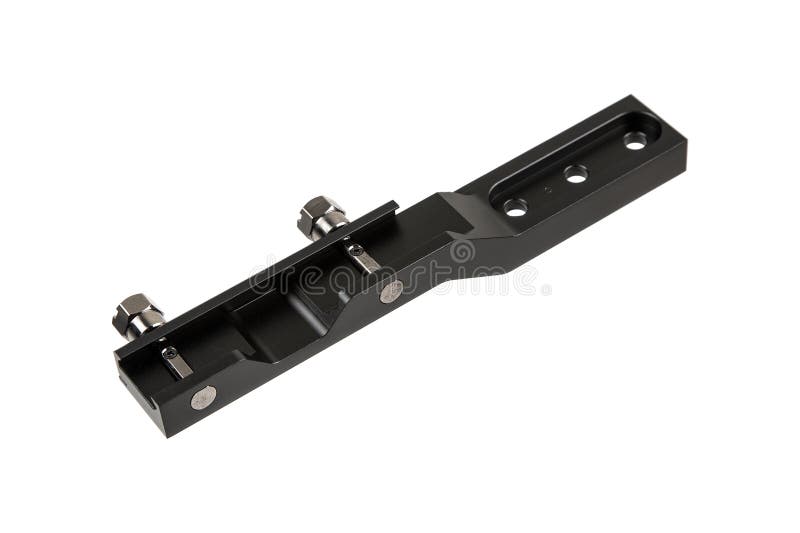 A Black Metal Mounting Bracket with Multiple Holes and Two Adjustable ...