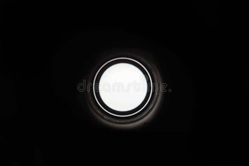 Black Metal Pipe with Round Illuminated Hole , Inside View Stock Image ...