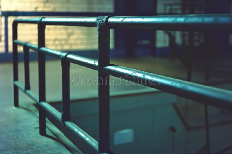 Black Metal Railing in Building Stock Image - Image of hallway, modern ...