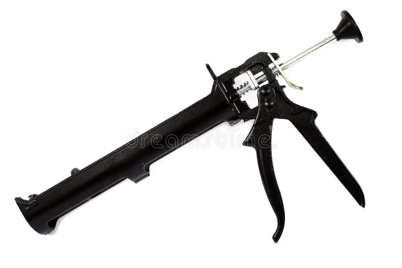 Black metal silicon gun stock image. Image of background - 76153391