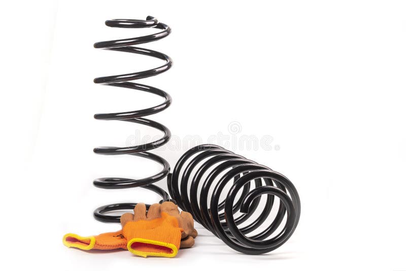 Black Metal Spring for Car. Suspension Elements Stock Image - Image of ...