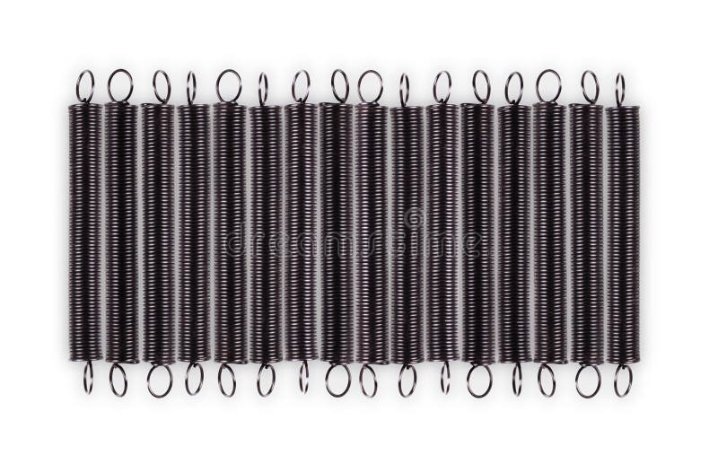 Black Metal Springs on White Background Stock Image - Image of long ...