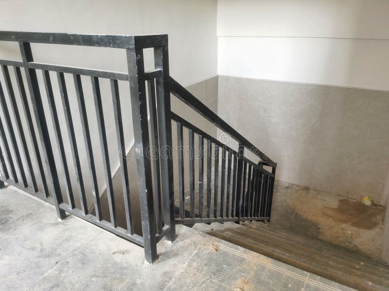 Metal stair railing stock image. Image of iron, entrance - 305626043