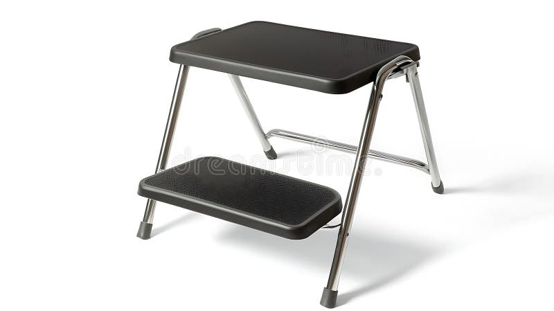 A Black Metal Stool with a Black Top and a Black Bottom Stock Photo ...