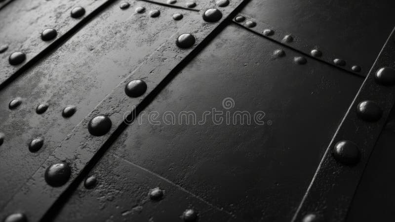Black Metal Surface with Rivets and Panels Stock Illustration ...