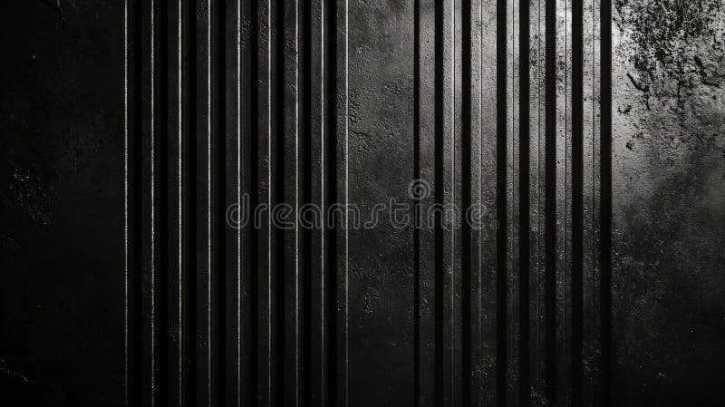 Black Metal Surface with Vertical Grooves and Subtle Light Reflections ...