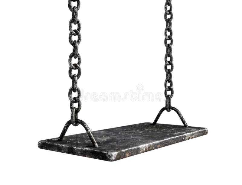 Black Metal Swing with Chains, Isolated on Transparent Background Stock ...