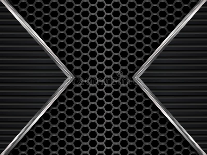 Black Metal Texture Background. Honeycomb Pattern Stock Vector ...