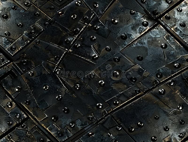 A Black Metal Texture with Rivets and Rivets Stock Photo - Image of ...