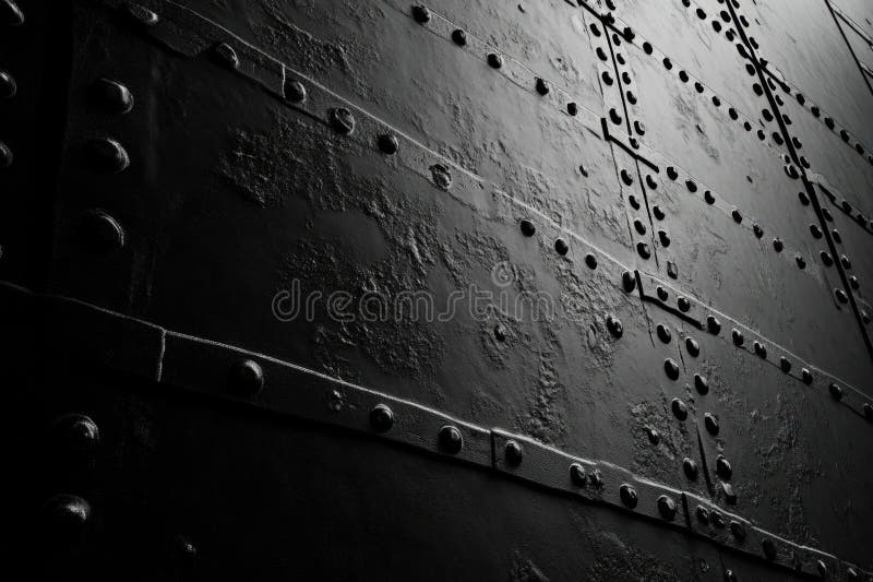 Black Metal Texture, Rivets, Stripes, and Worn Paint Stock Image ...