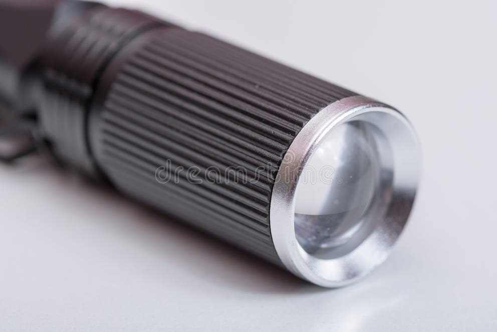 Black Metal Torchlight Battery Lamp Stock Image - Image of illumination ...