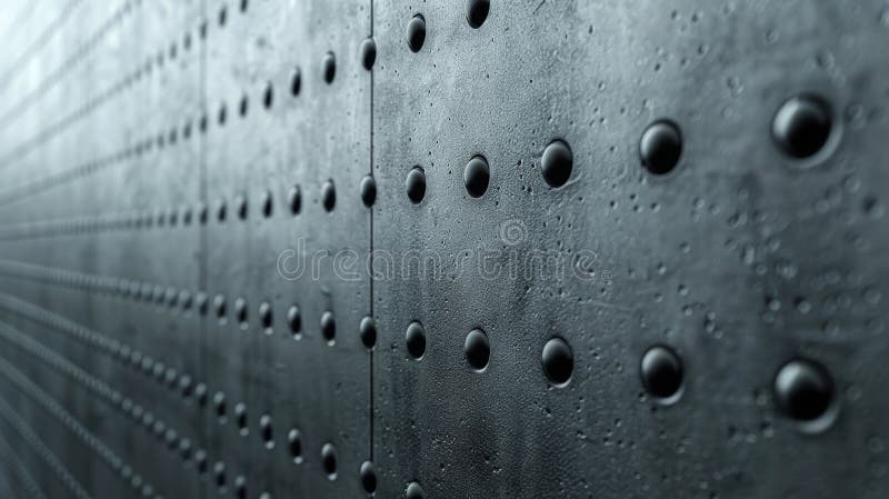 Black Metal Wall Panel with Shiny Rivets Stock Illustration ...
