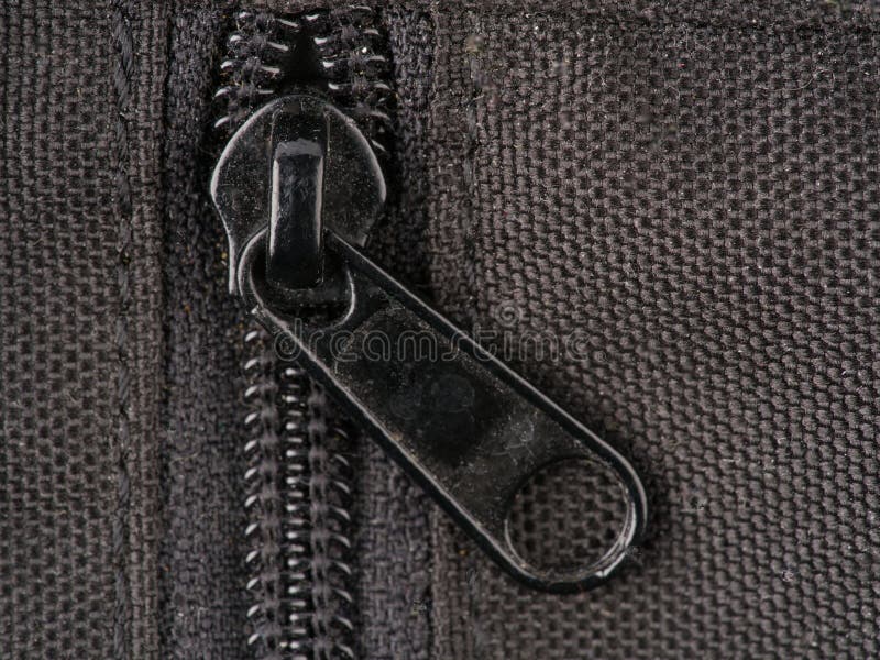 Black Metal Zipper Closure. Extremely Close Stock Photo - Image of ...