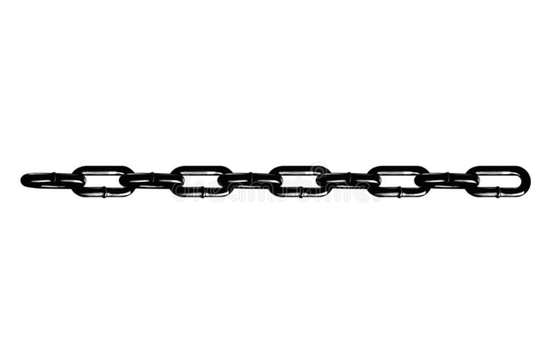 Black Metallic Chain Horizontal Link Isolated on White Stock ...