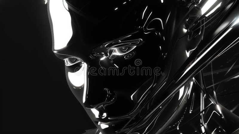 Black Metallic Humanoid Reflective Features Stock Photos - Free ...