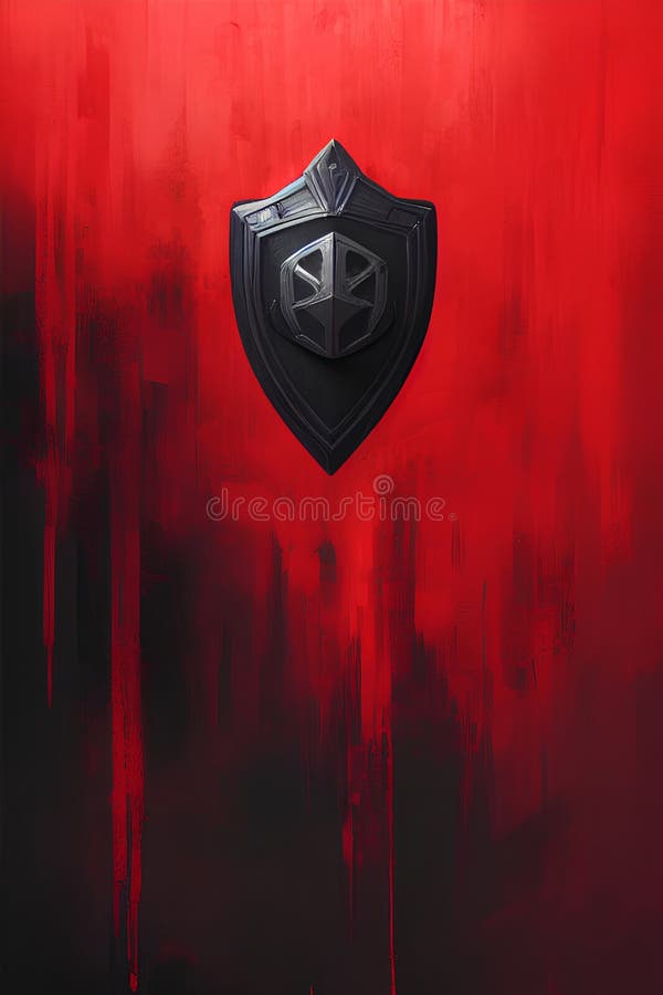Black Metallic Shield for Security Logo. Generative AI Stock ...