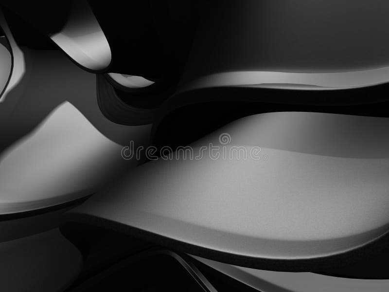 Black Metallic Soft Smooth Abstract Lines and Curves Background Stock ...