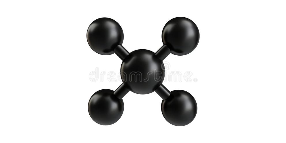 Black Methane Molecule Model. Chemistry and Molecular Structure ...