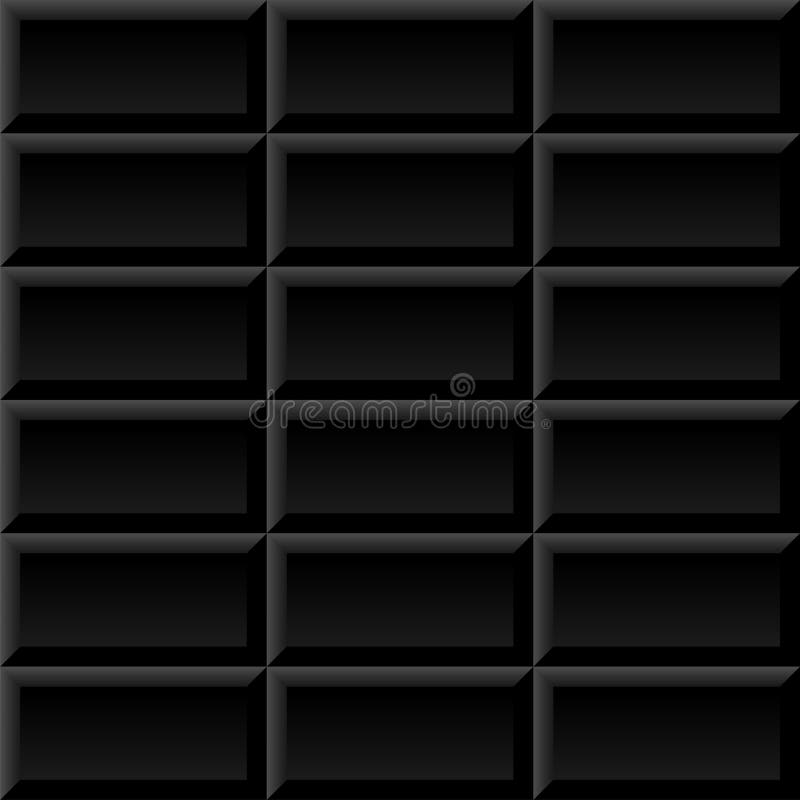 Black Metro Tiles Seamless Background. Subway Brick Horizontal Pattern ...
