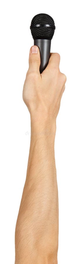 Black Microphone in the Hand Stock Image - Image of audio, hand: 47903547