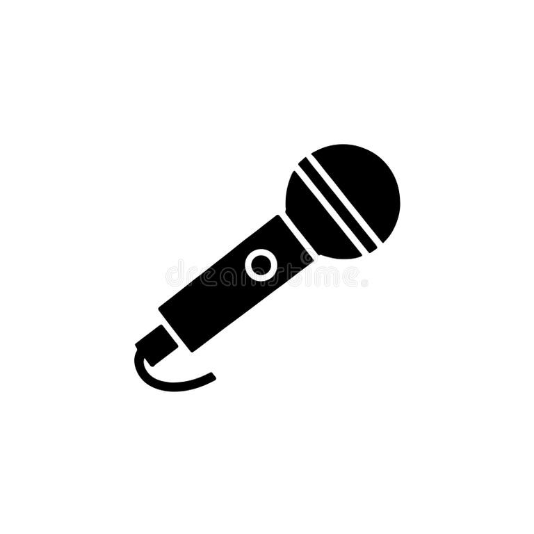 Simple Black Microphone Icon Stock Vector - Illustration of bottom ...