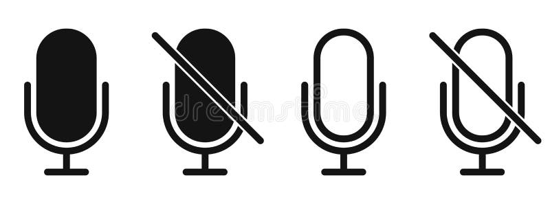 Black Microphone Icon. No Microphone Sign. Microphone Forbidden Sign ...