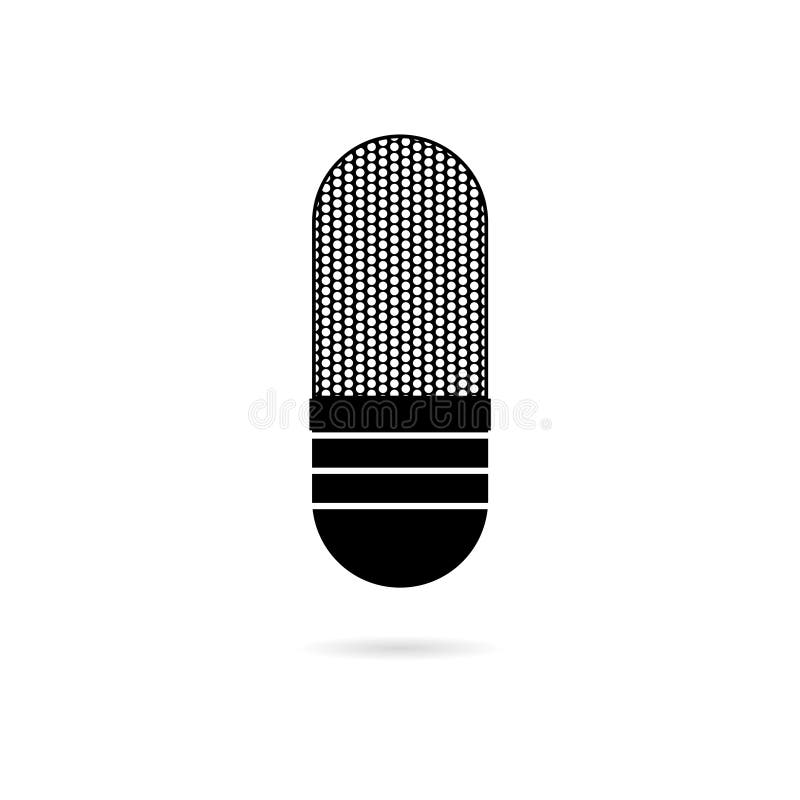 Black Microphone Icon or Logo Stock Vector - Illustration of ...