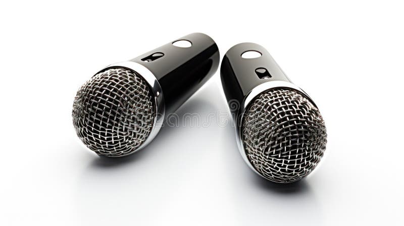 Black Microphone Paper Stickers with Silver Mesh - AI Generated Stock ...