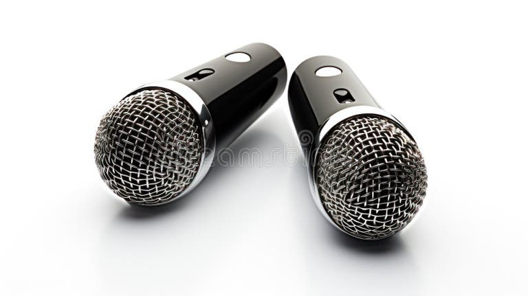Black Microphone Paper Stickers with Silver Mesh - AI Generated Stock ...