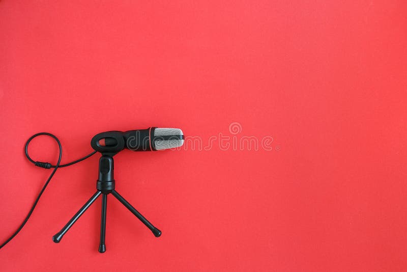 Podcast Microphone Black Background Red Stock Photos - Free & Royalty ...