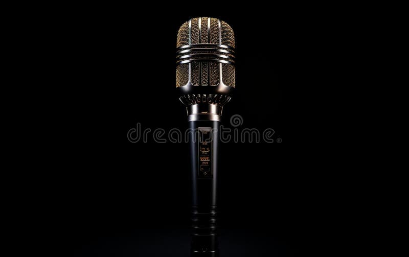 Black Microphone with a See-through Backdrop Stock Illustration ...