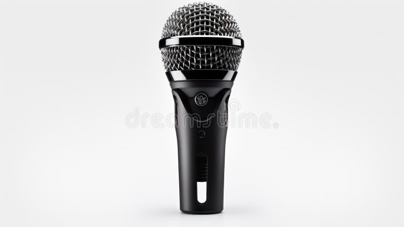 Black Microphone Stickers with Silver Mesh - AI Generated Stock ...