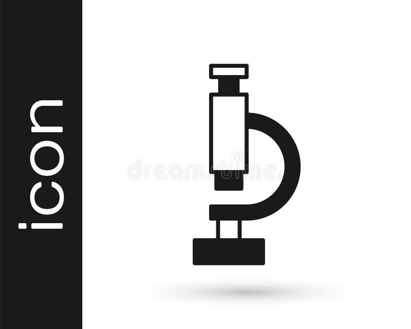 Black Microscope Icon Isolated on White Background. Chemistry ...