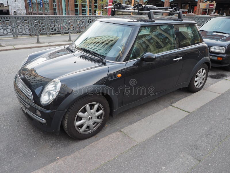 Black Mini car in Hamburg editorial stock photo. Image of hamburg ...