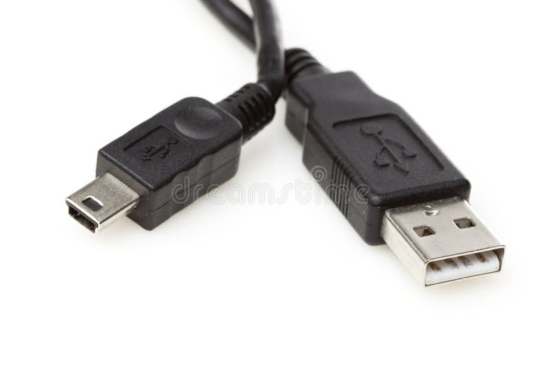 A black mini USB cable stock image. Image of communication - 20185153